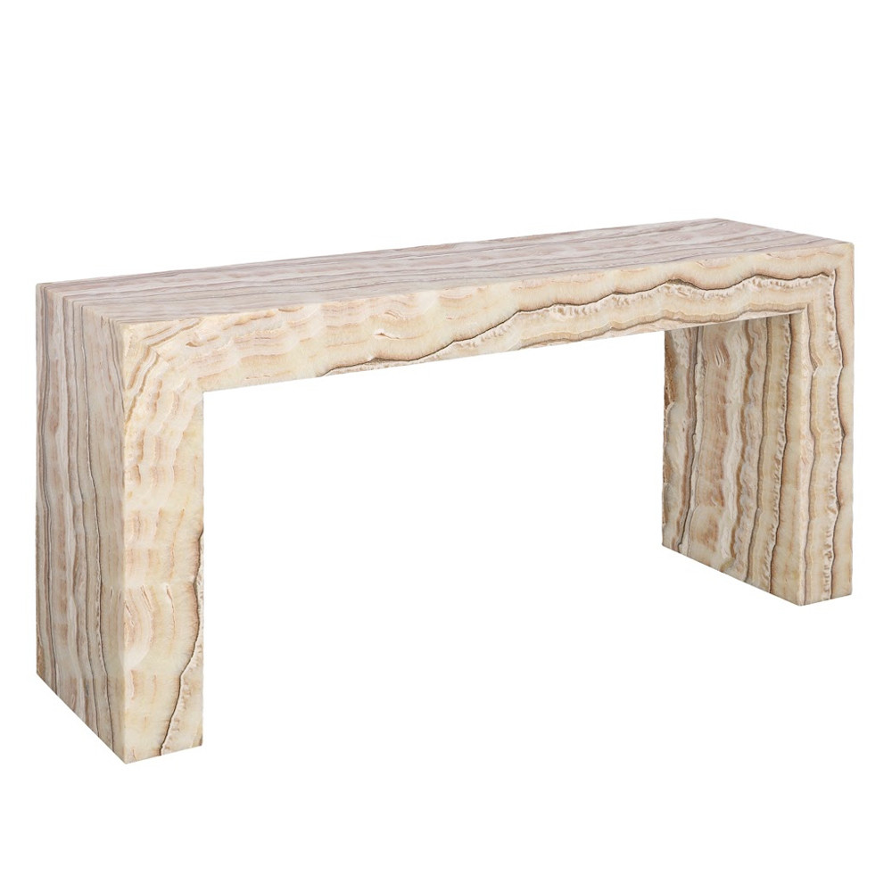 Terrain Onyx Console Table - Handcrafted Onyx Console Table with Lighting