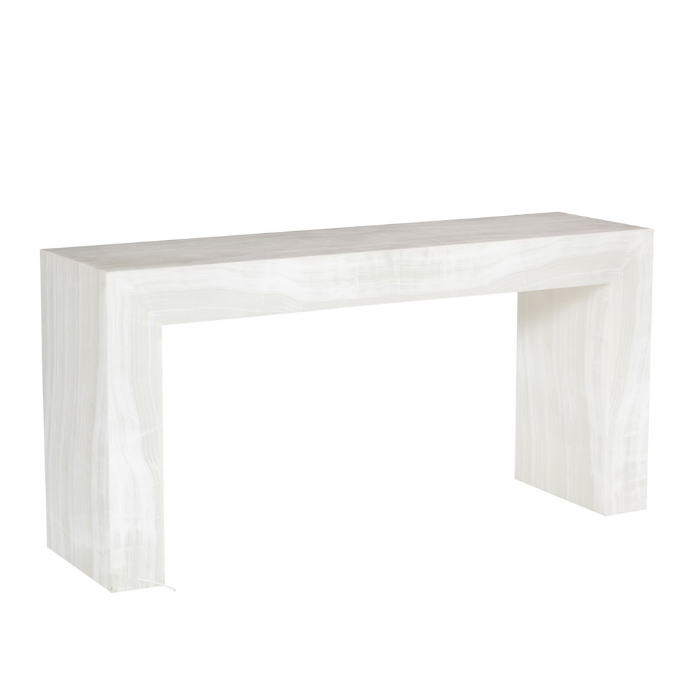 Moonglow Onyx Console Table - Handcrafted Onyx Console Table with Lighting