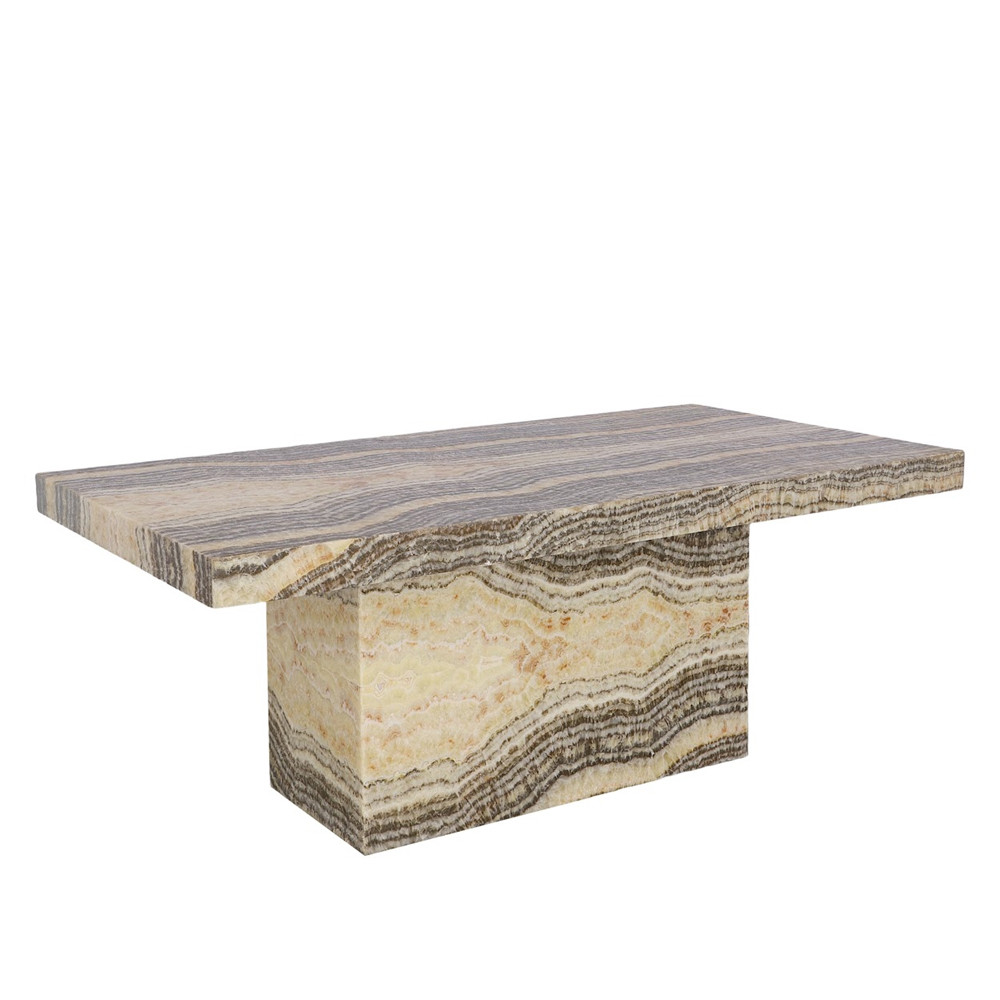 Terrain Onyx Stone Dining Table - Handcrafted Onyx Dining Table with ...