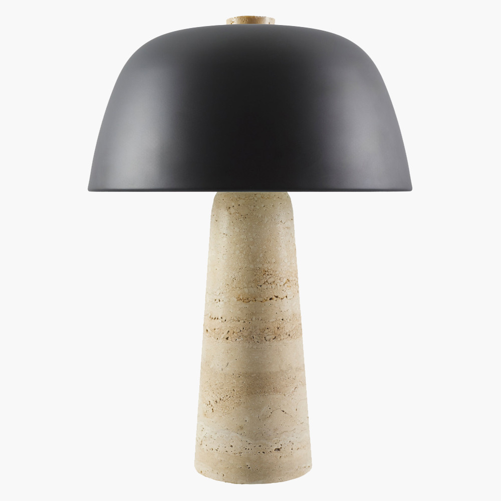 Contemporary Travertine Table Lamp | Pfeifer Studio