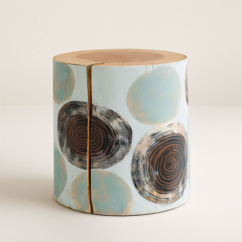 Timber Swirl Painted Log Table | Pfeifer Studio