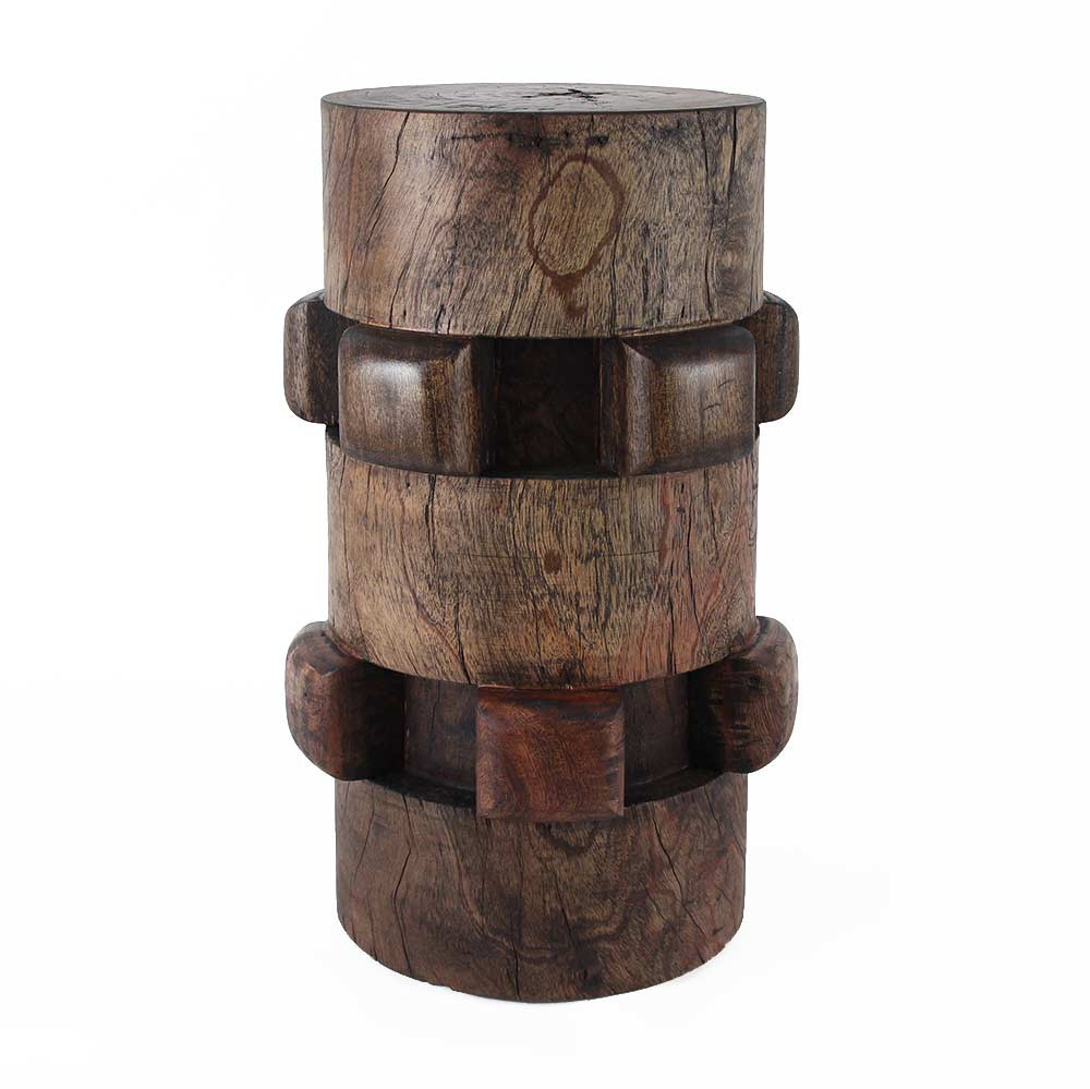 Sugar Cog Stool Table - Handcrafted Margosa Wood Furniture