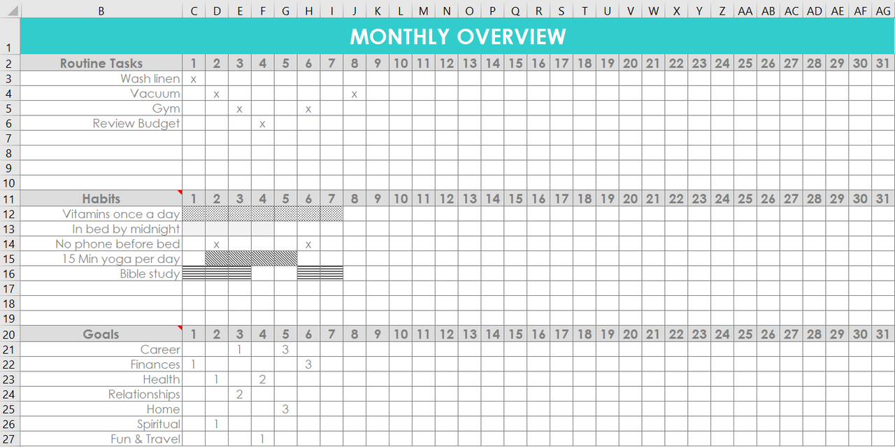 Month Planner Printable Template Business Psd Excel