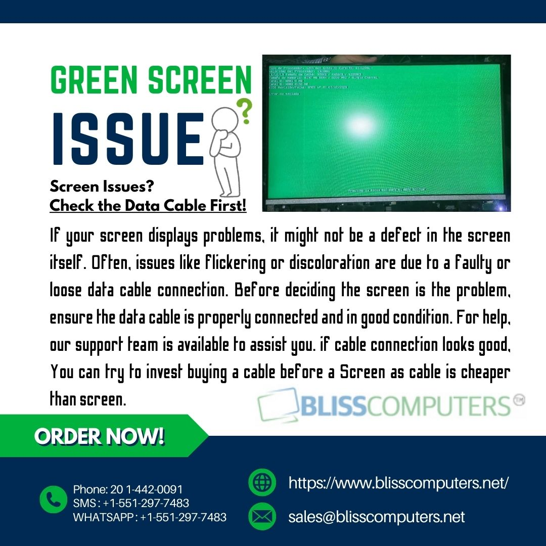 Green Screen Issue? Check Your Data Cable First (#1520) - Bliss Computers