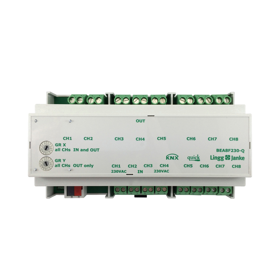 KNX Quick Binary Input/Binary Output 8-Fold, signal voltage 230V - BEA8F230-Q - KNX Shop Online