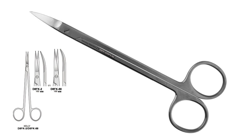 Scissors Kelly Curved 160MM - PrecisionMedicalDevices