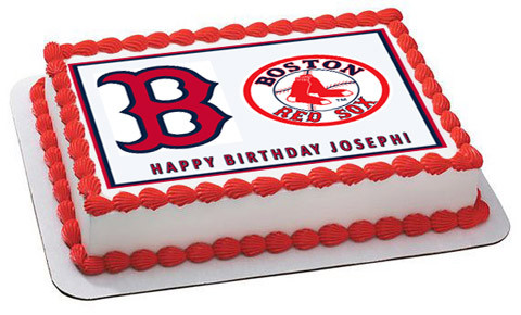 BOSTON RED SOX Edible Birthday Cake Topper