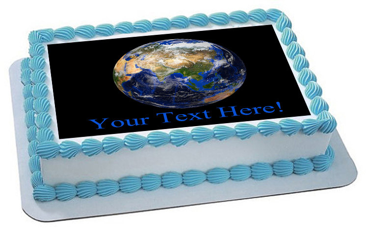 Earth Planet Edible Cake Topper