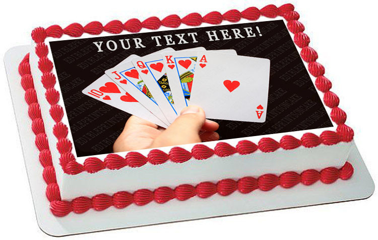Playing Poker Cards Edible Cake Topper