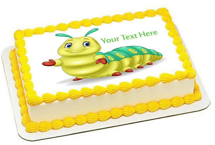 CUTE CATERPILLAR Edible Birthday Cake Topper
