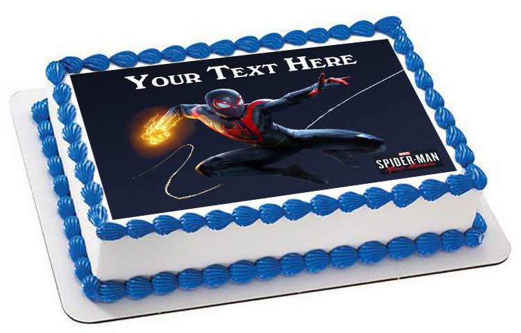 Marvel's Spider Man Miles Morales Edible Birthday Cake Topper