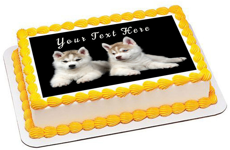 Siberian Husky Puppy Dog Edible Cake Topper
