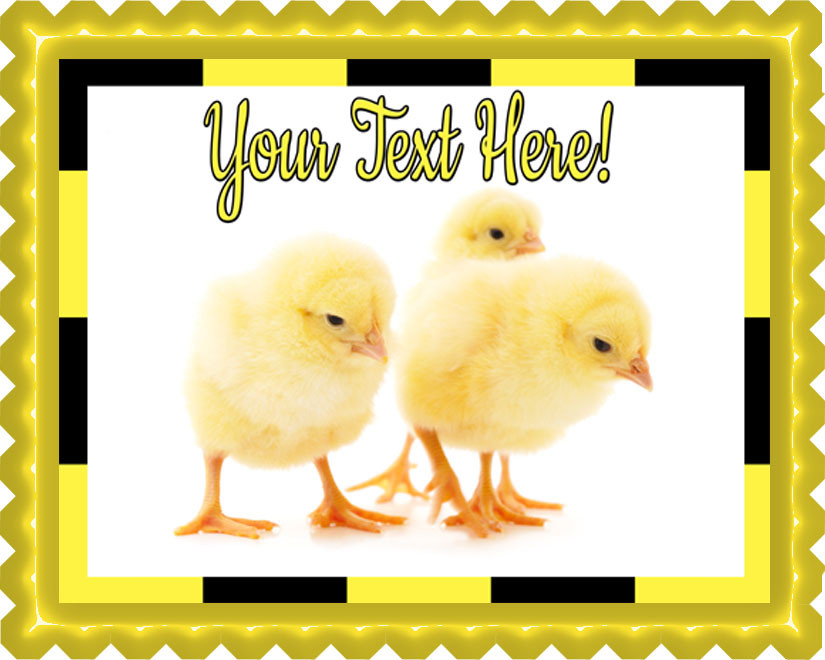 Small Chickens Edible Cake Topper