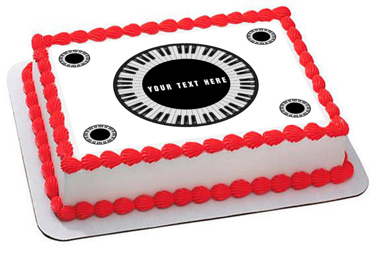Piano keys Circular Edible Cake Topper