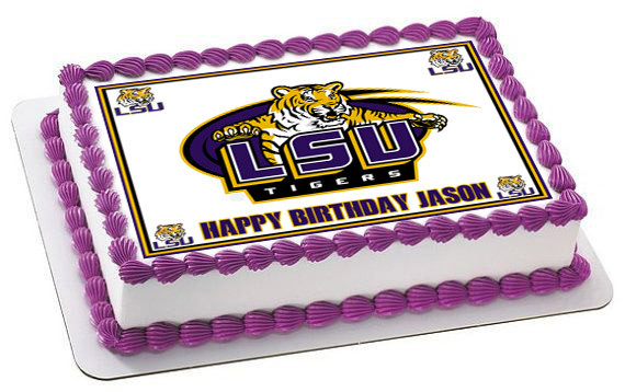 LSU Louisiana State University Edible Birthday Cake Topper