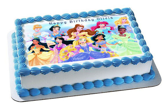 DISNEY PRINCESS Edible Birthday Cake Topper