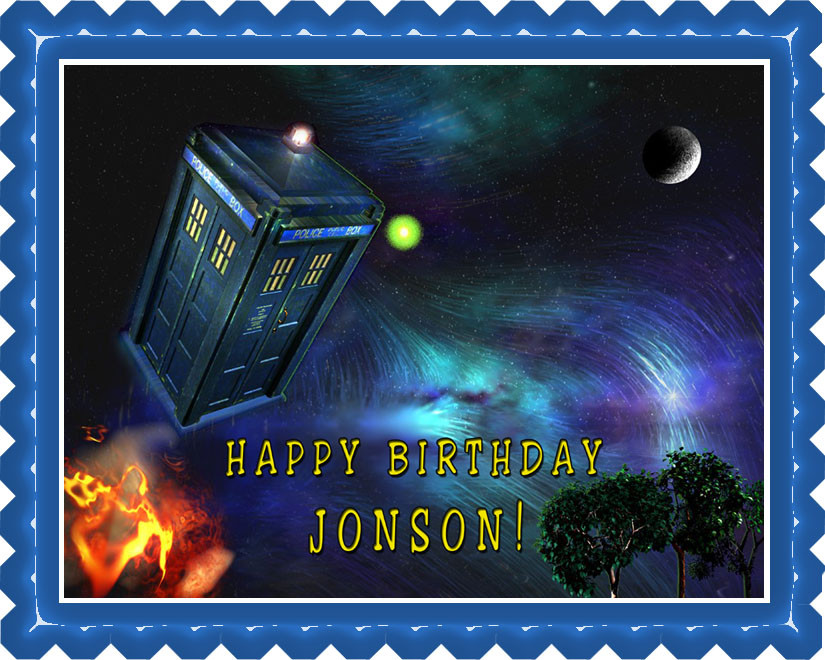 Dr Who Tardis 1 Edible Birthday Cake Topper