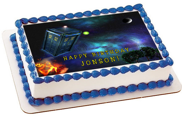flat tardis cake