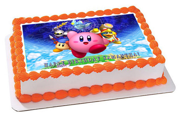 KIRBY Edible Birthday Cake Topper
