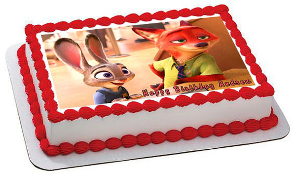 Zootopia 1 Edible Birthday Cake Topper