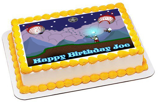 Terraria 3 Edible Birthday Cake Topper
