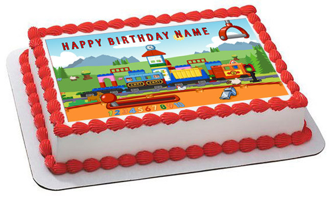 Train Edible Birthday Cake Topper