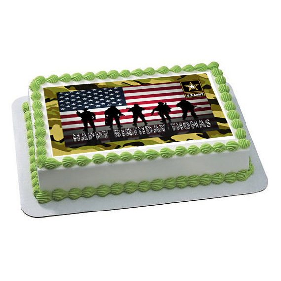 U.S. ARMY Edible Birthday Cake Topper