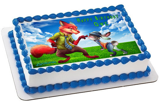 Zootopia 2 Edible Birthday Cake Topper