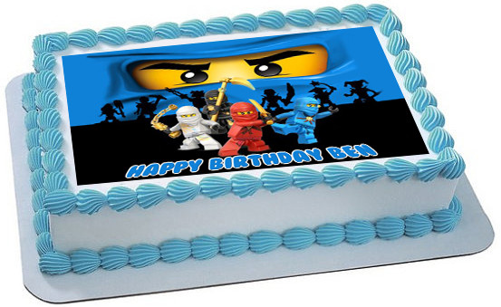 NINJAGO BLUE Ninja Blue Face Edible Birthday Cake Topper