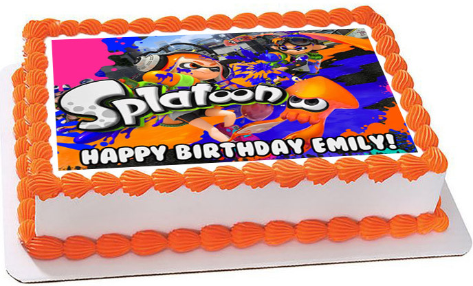 Splatoon Edible Birthday Cake Topper