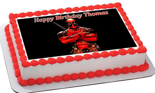 Deadpool Edible Birthday Cake Topper