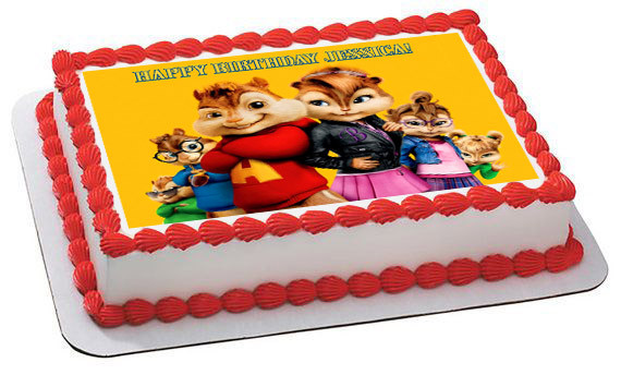 ALVIN AND THE CHIPMUNKS ROAD CHIP 4 Edible Birthday Cake Topper