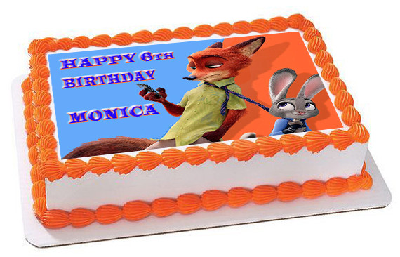 Zootopia 7 Edible Birthday Cake Topper