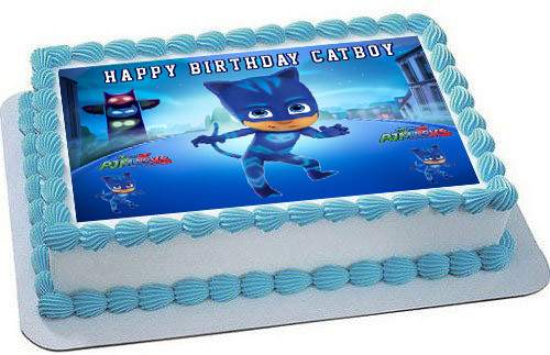 Cat Boy Edible Birthday Cake Topper - Edible Cake Image