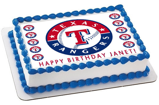 Texas Rangers Edible Birthday Cake Topper