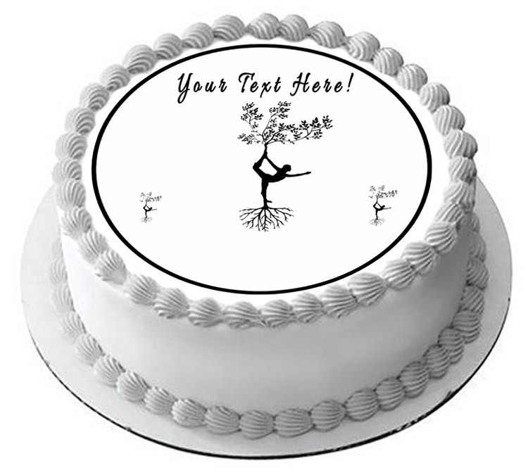 yoga theme cake topper