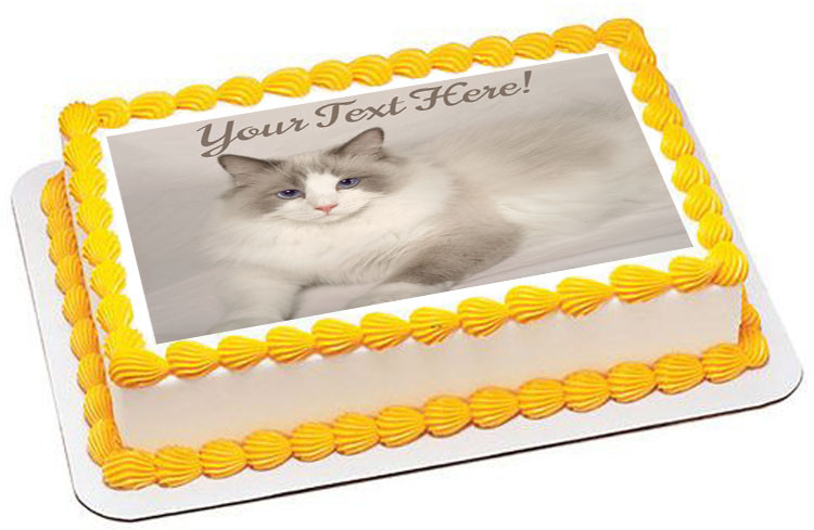 Rag Doll Cat Edible Birthday Cake Topper