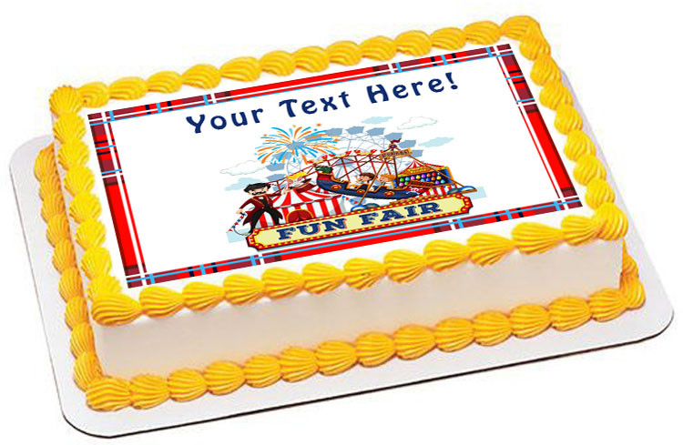 Fun Fair Rides Edible Birthday Cake Topper