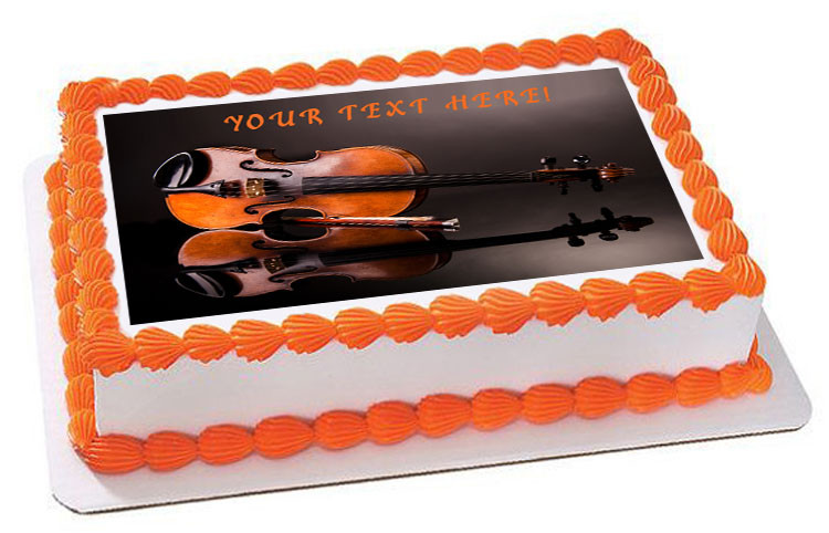 Old Violin Edible Birthday Cake Topper