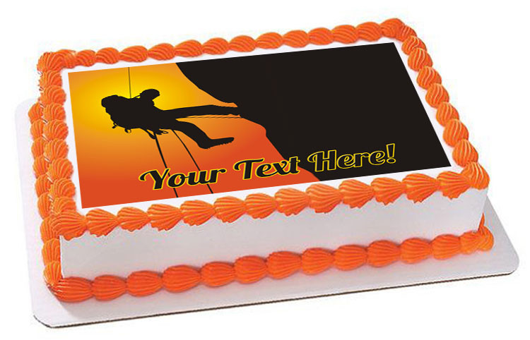 Mountain Climbing Edible Birthday Cake Topper