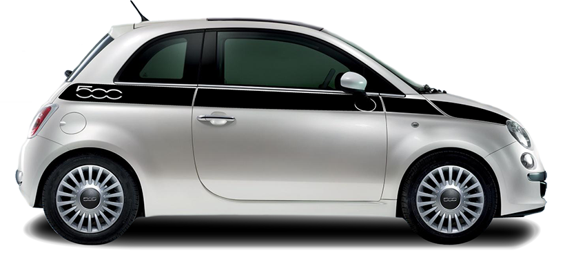 2011-2016 Fiat 500 Upper Side Vinyl Graphic Decal Stripe Kit ...
