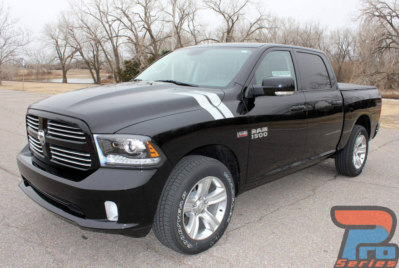 Dodge Ram 1500 Hood Stripes DOUBLE BAR 2009-2018 and 2019-2021 Ram Classic