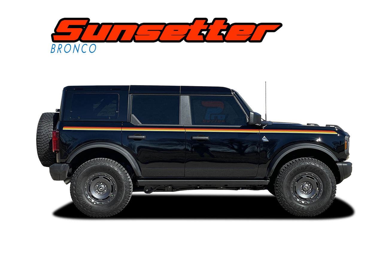 SUNSETTER MINI | Ford Bronco Full Size Door Stripes, Side Decals, Hood ...