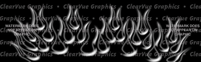 FLM-910 Ghost Flames w/ White - Rear Window Graphic for Trucks and SUV ...