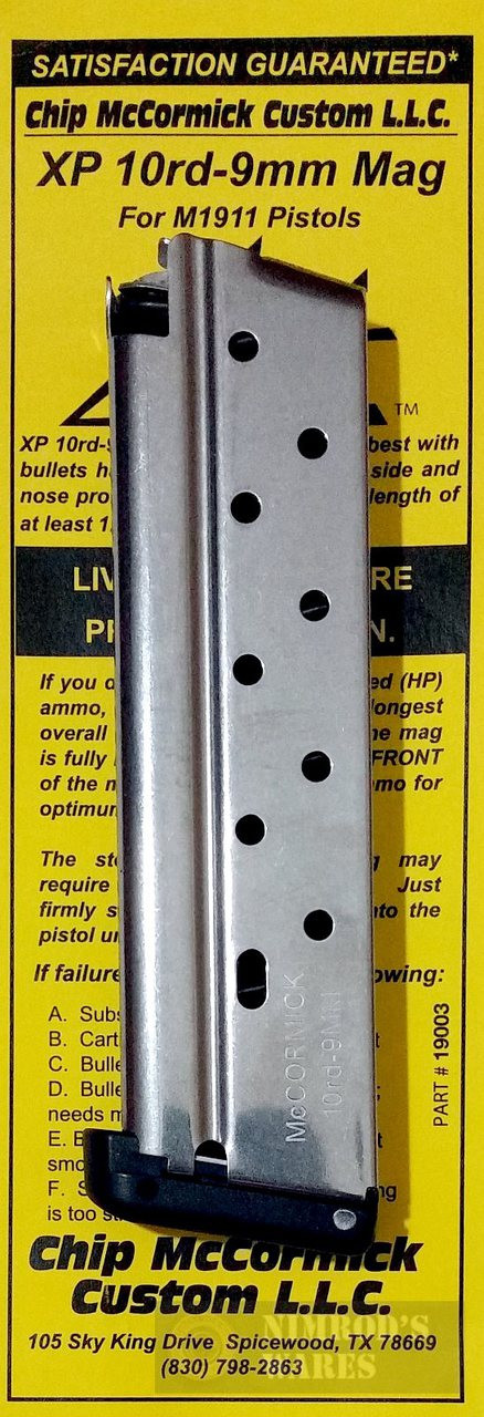 Chip McCormick 1911 XP 9mm 10 Round Magazine SS 19003 - Nimrod's Wares