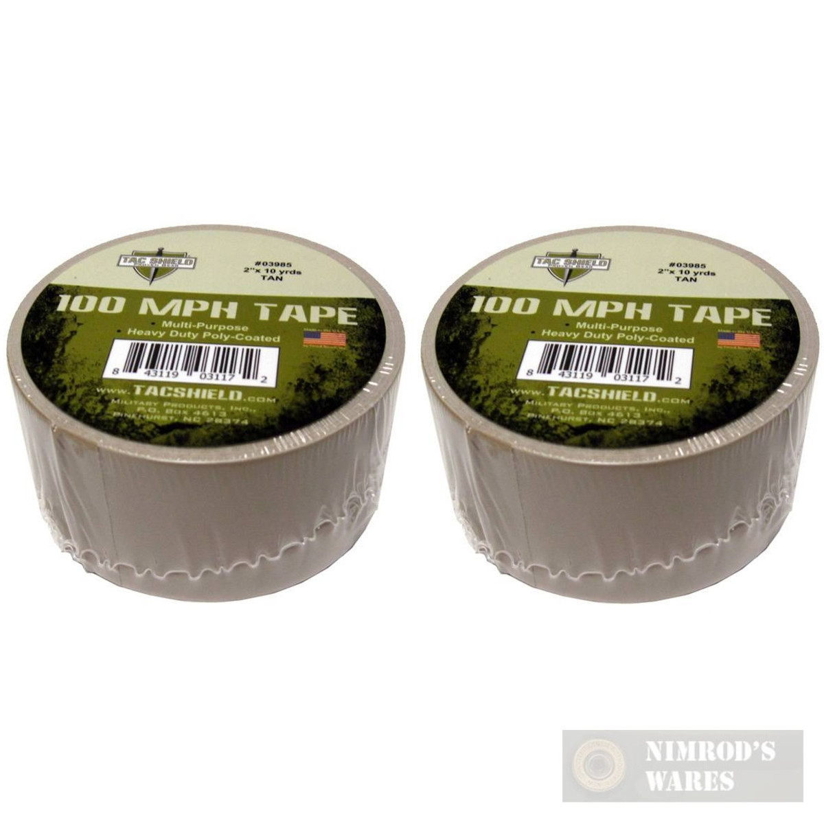 2-PACK Tac Shield 100MPH Heavy Duty Tactical TAPE 10yds TAN 03985 ...