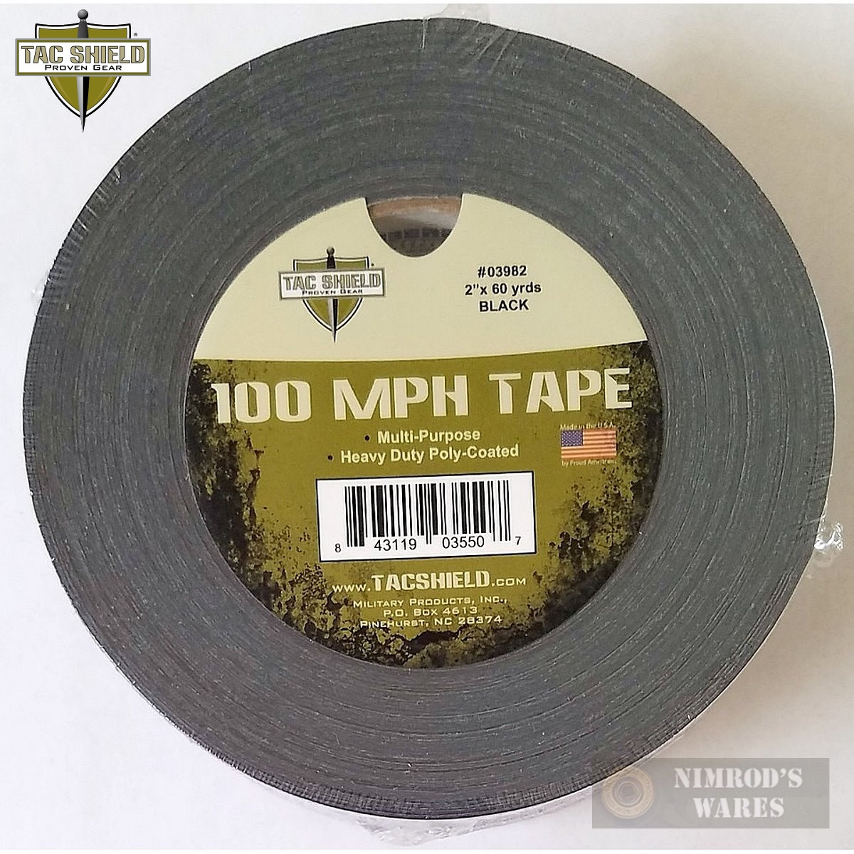 TAC SHIELD 100MPH Heavy Duty TACTICAL TAPE 60yds BLACK 03982 - Nimrod's ...