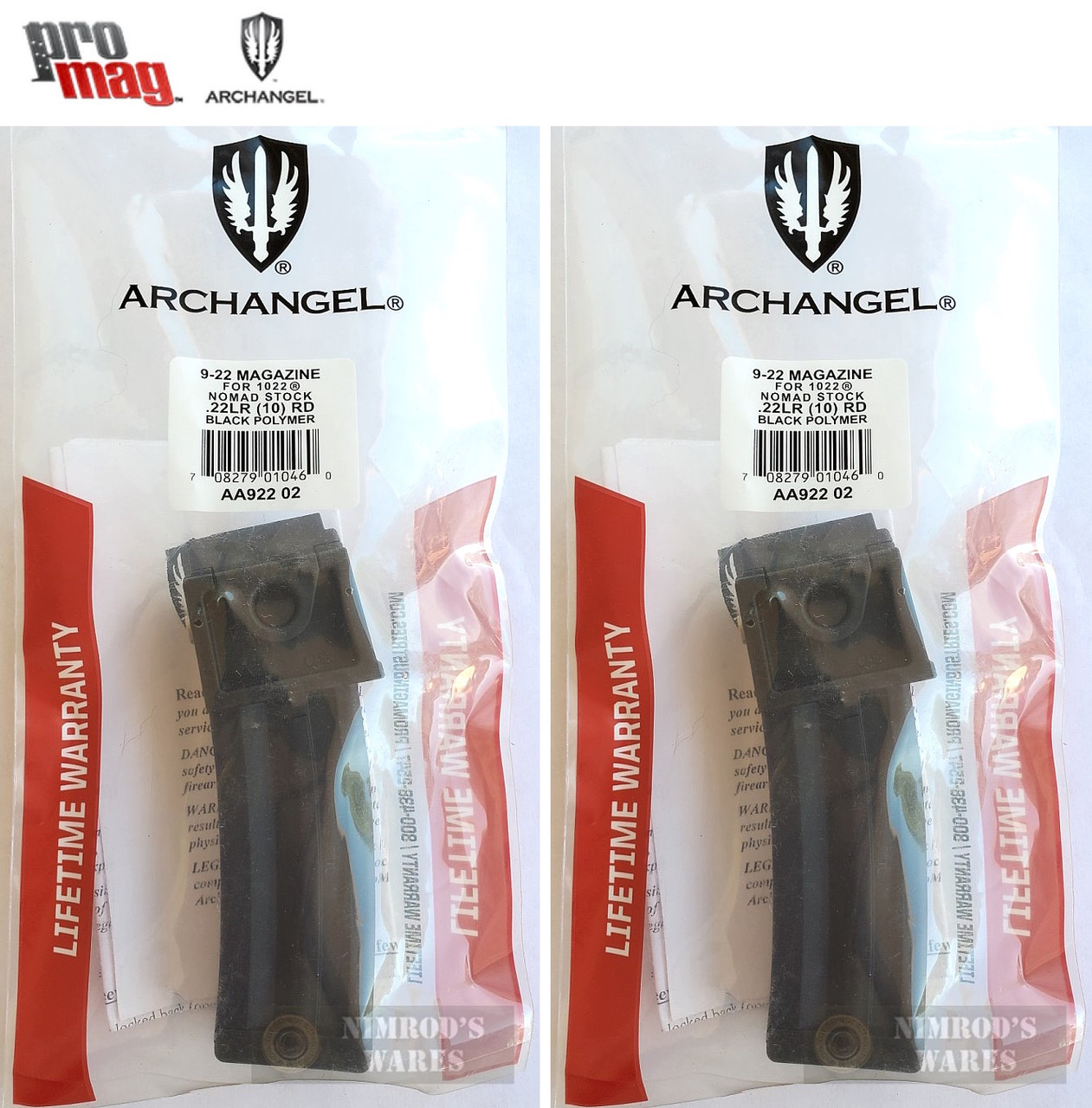 2-PACK PROMAG Ruger 10/22 MAGAZINE .22 LR 10 Rounds AA92202 AA922-02