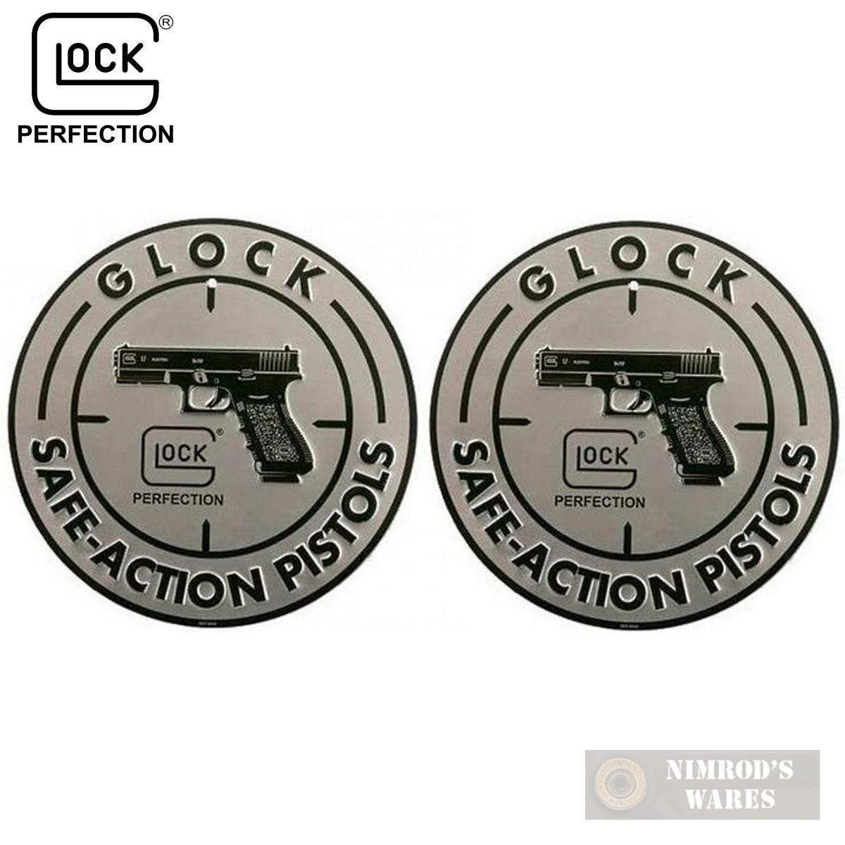 GLOCK Safe Action SIGN 12" Aluminum OEM AD00060 2-PACK - NimrodsWares.com