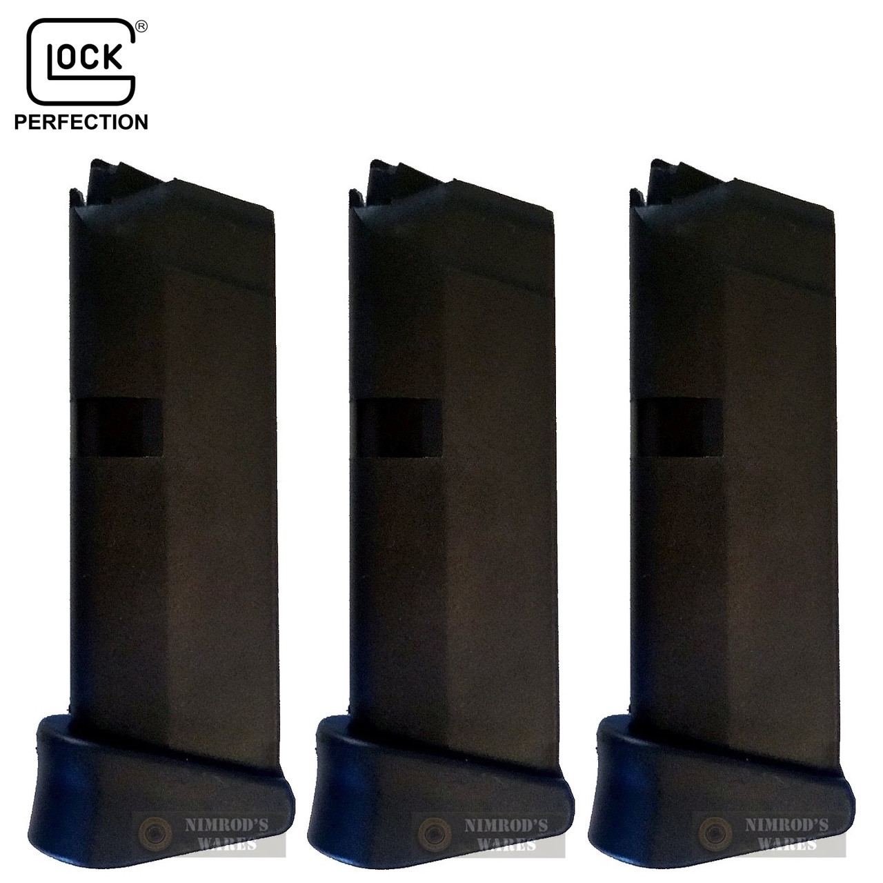 3-PACK GLOCK 42 Factory Magazine w/ Finger Extension 380 6-Rds MF08822 ...